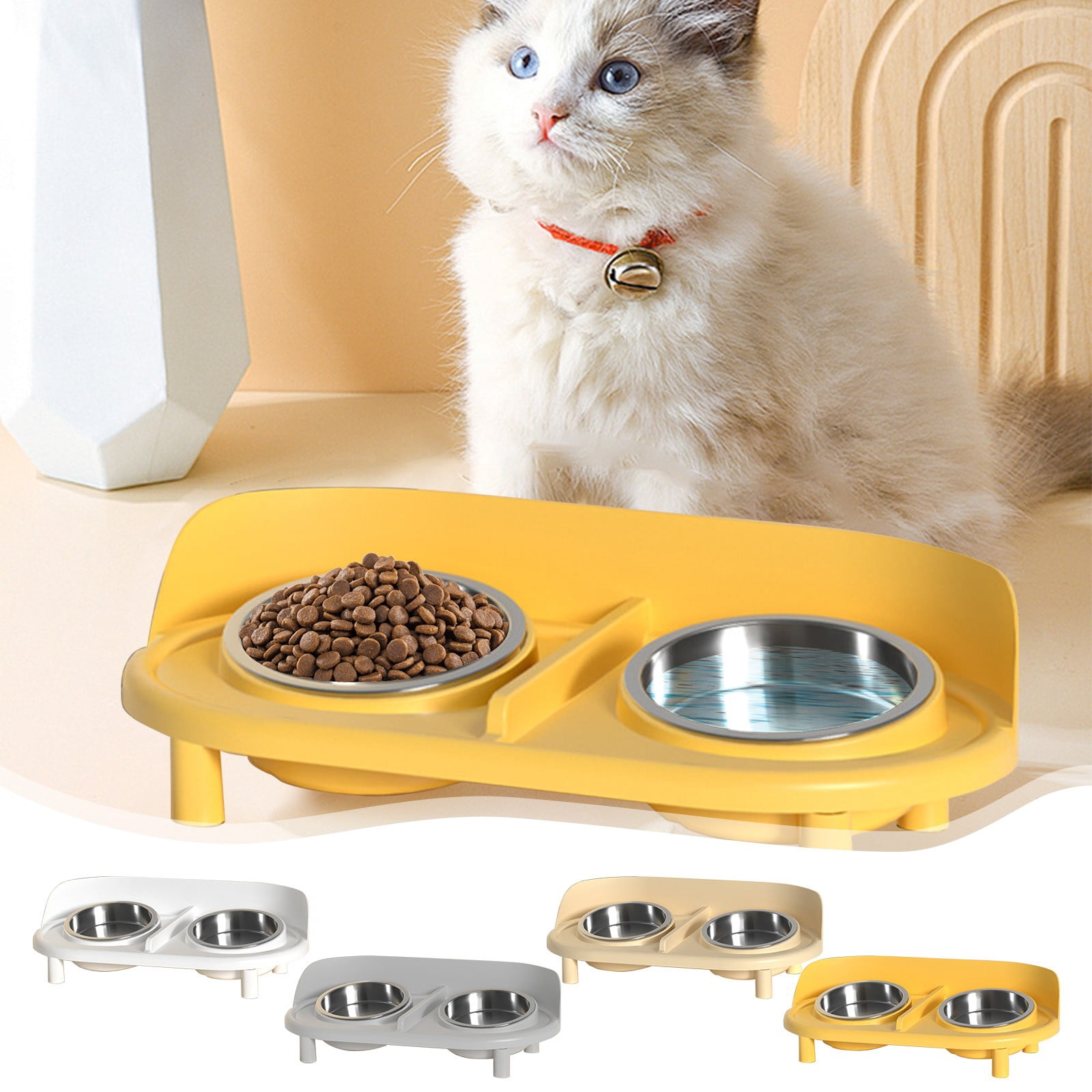 HBBKVI Stainless Steel Pet Bowl Set Wide Mouth Pet Food Bowl Non-Slip ...