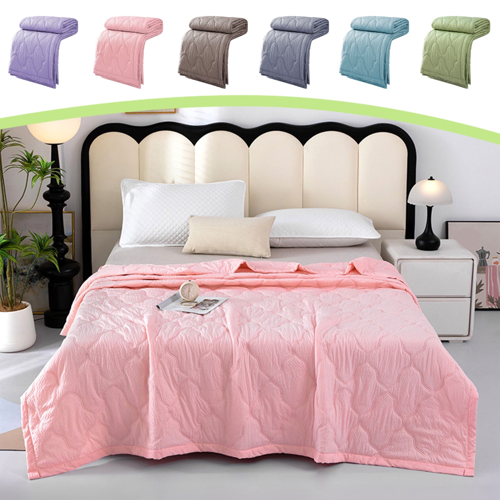 HBBKVI Summer Air Conditioning Quilt Cool Feeling Ice Silk Summer Quilt Thin Ice Cream Quilt ...