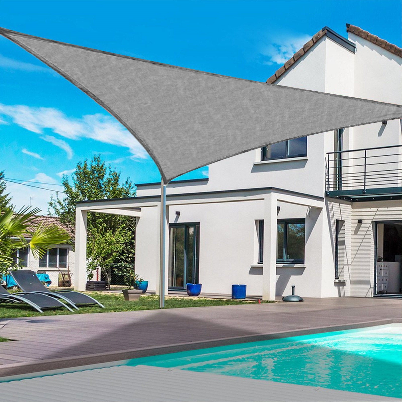 HBBKVI Sun Shade Cloth 118" × 118", Triangle Awning for Outdoor ...