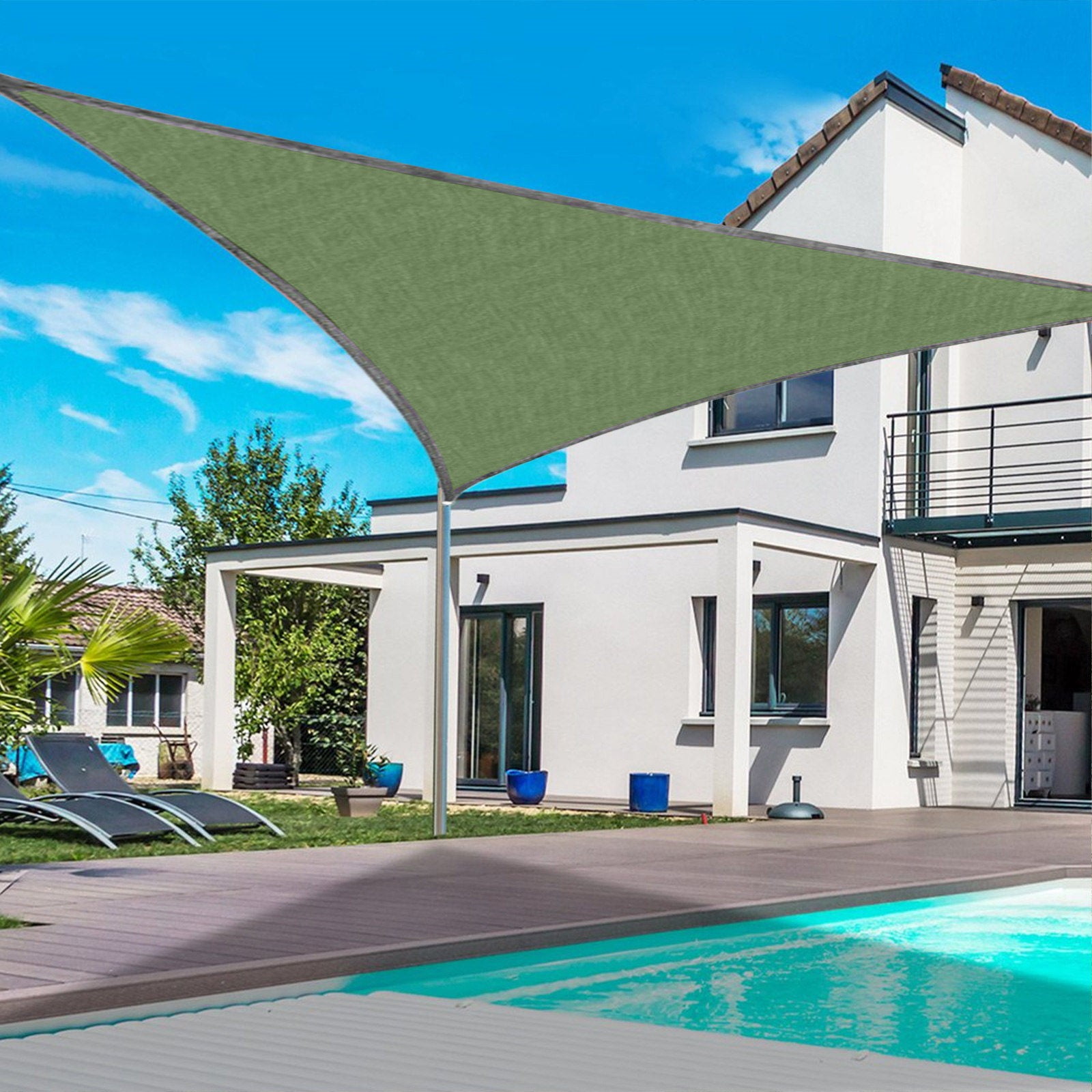 HBBKVI Sun Shade Cloth 118" × 118", Triangle Awning for Outdoor ...