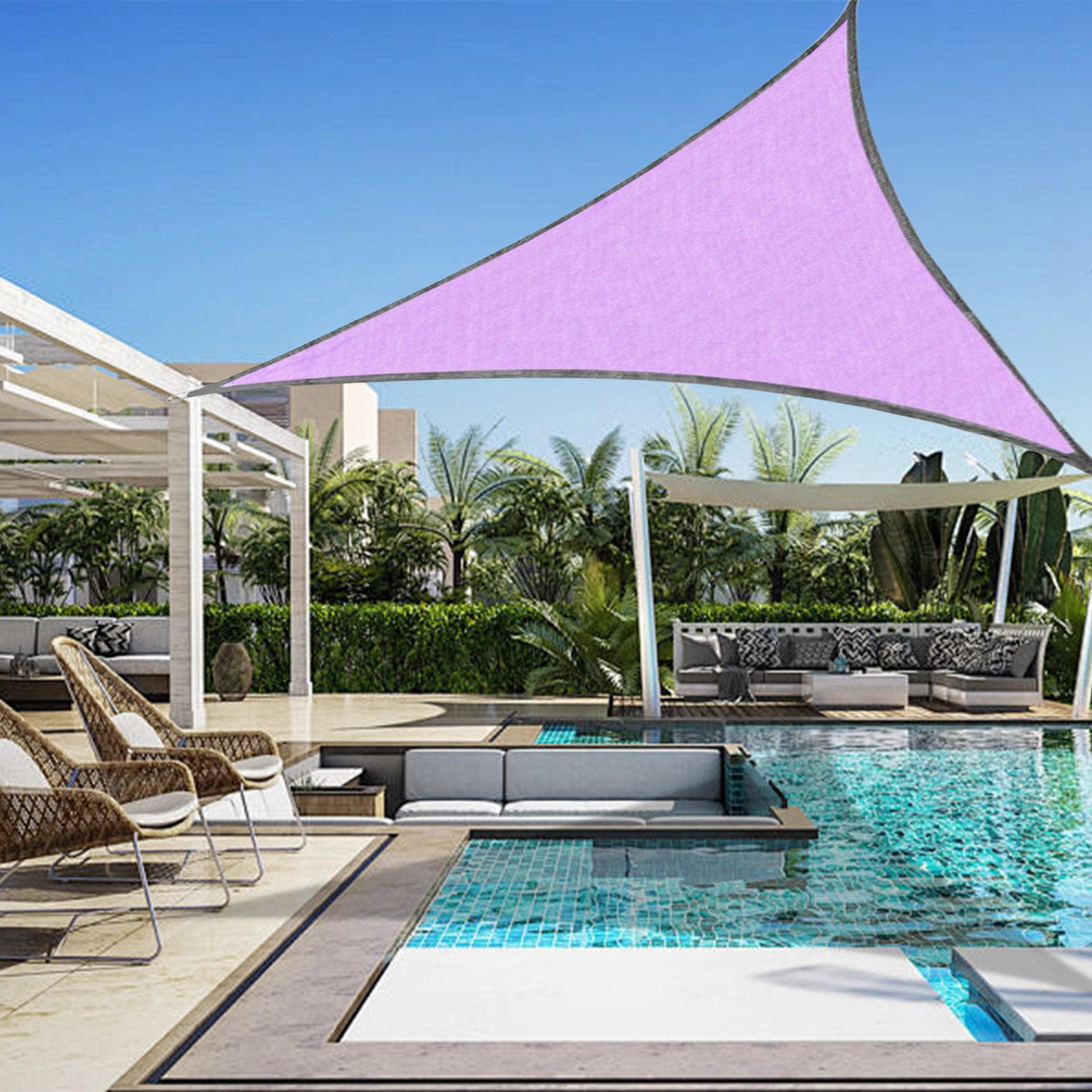 HBBKVI Sun Shade Cloth 118" × 118", Triangle Awning for Outdoor ...