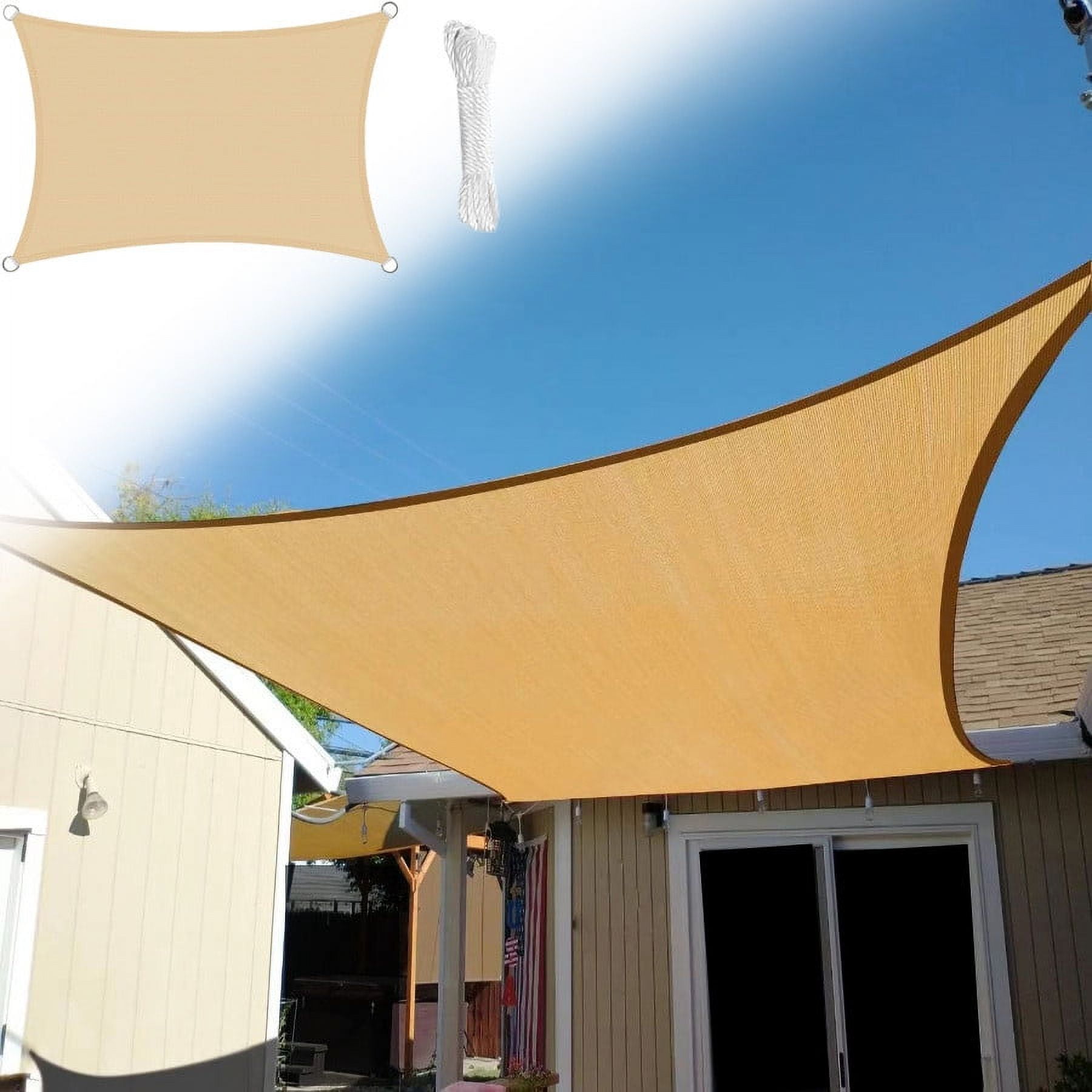 HBBKVI Sun Shade Cloth 79" × 79", Awning for Outdoor Patio Garden ...