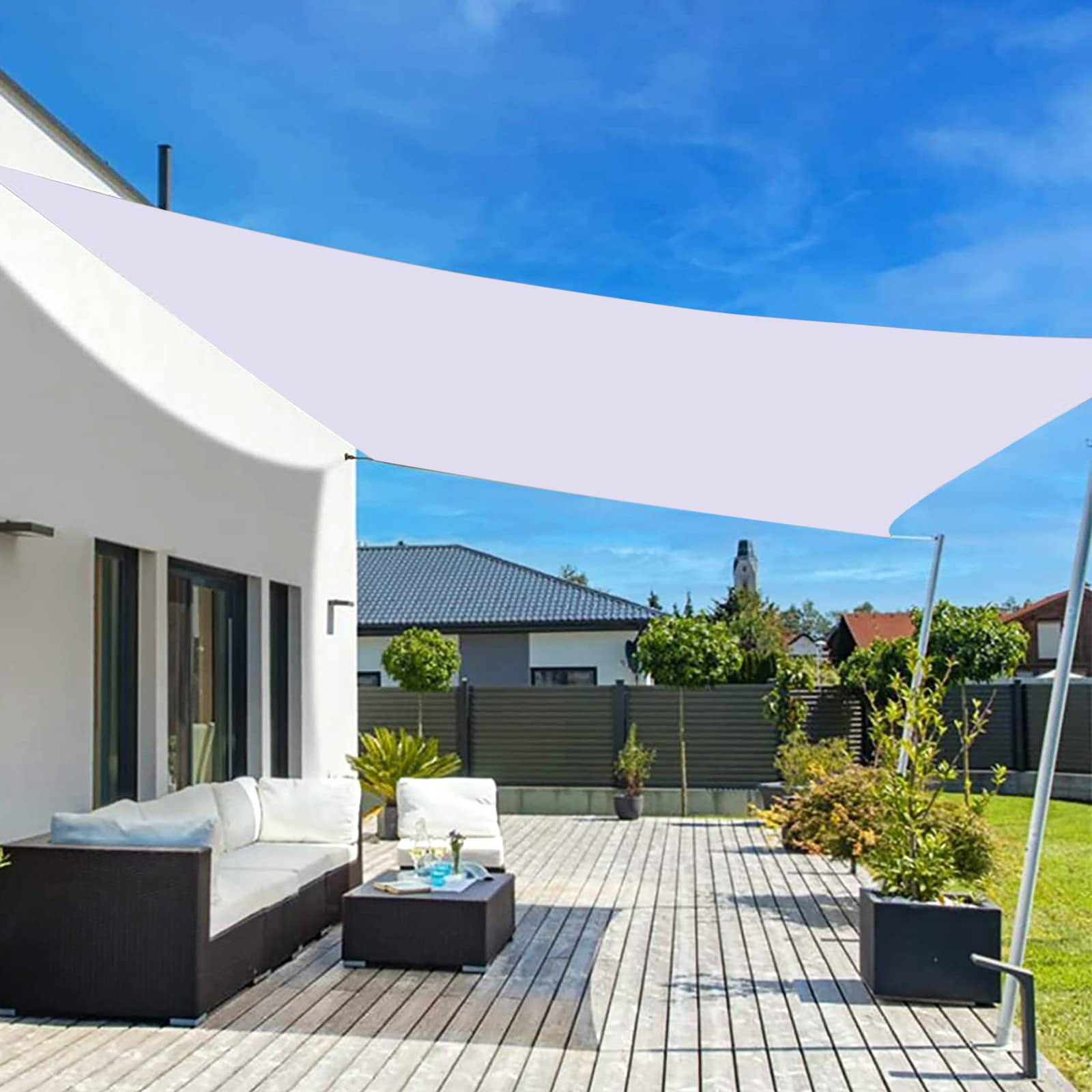 HBBKVI Sun Shade Cloth 98" × 98", Awning for Outdoor Swimming Pool ...