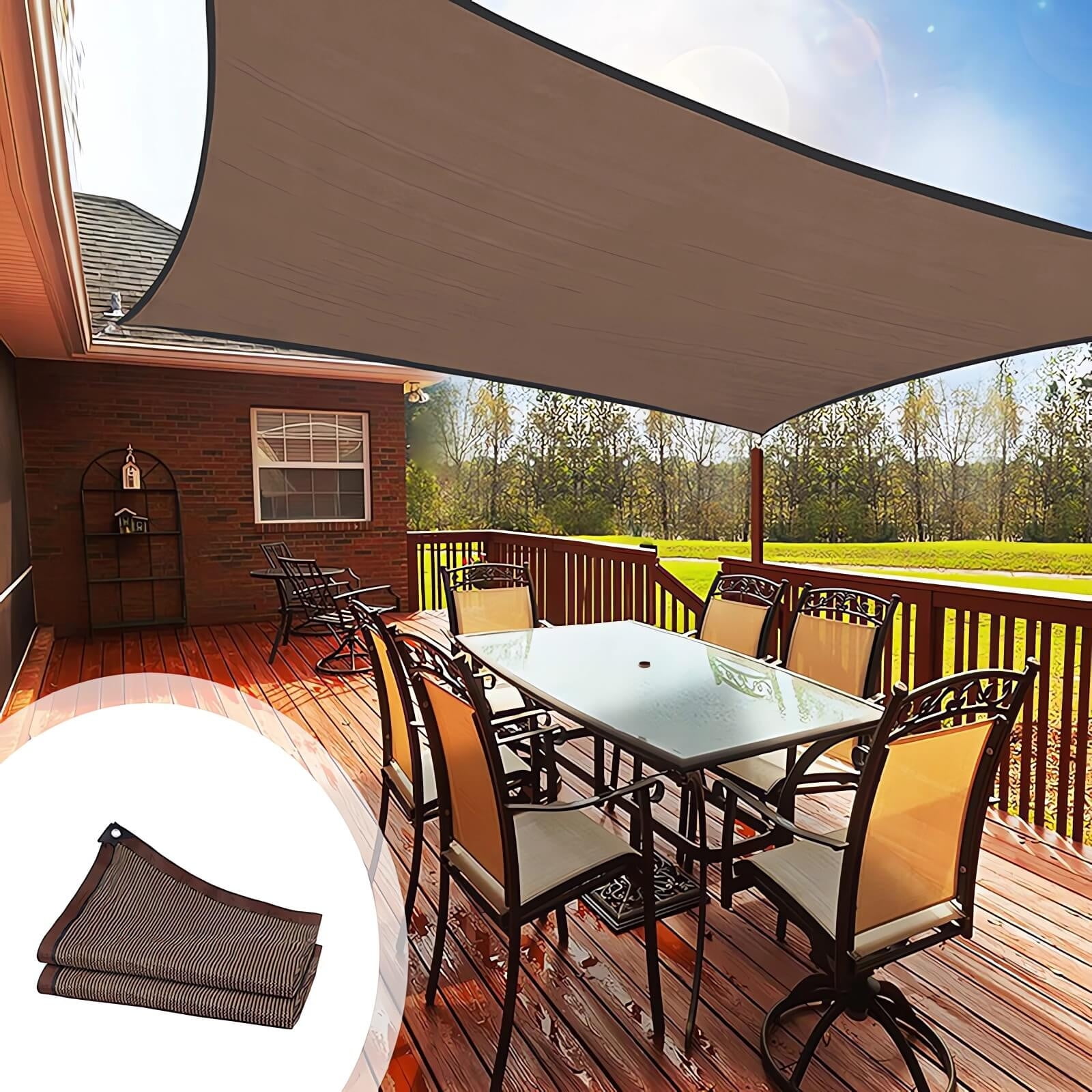 HBBKVI Sun Shade Sail 79" × 79", Awning for Courtyard Balcony Garden ...