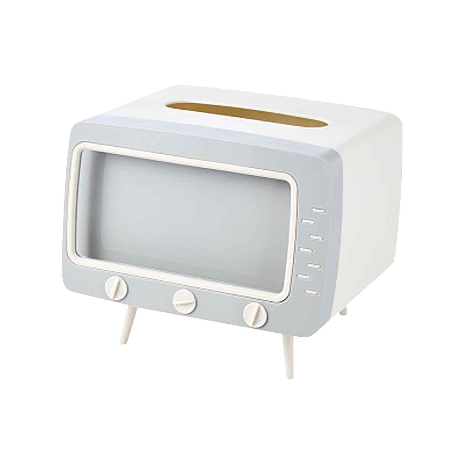 HBBKVI TV Shaped Tissue Box with Phone Stand Multifunctional Storage ...