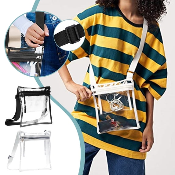 HBBKVI Transparent Messenger Bag Inner Pocket and Shoulder Strap Sports ...