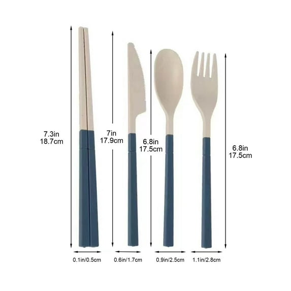 HBBKVI Travel Camping Portable Cutlery Set, 4 Sets with Detachable ...