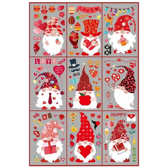 HBBKVI Valentine's Day Window Stickers Set of 9 2024 Valentine's Day ...
