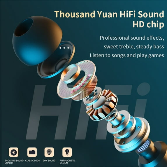 HBBKVI Wireless Bluetooth Earbuds with LED Display Hi- TWS-Headphones ...