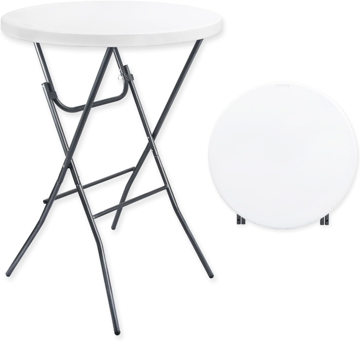 HBBOOMLIFE 32in Folding Cocktail Table for Parties High Top Table ...