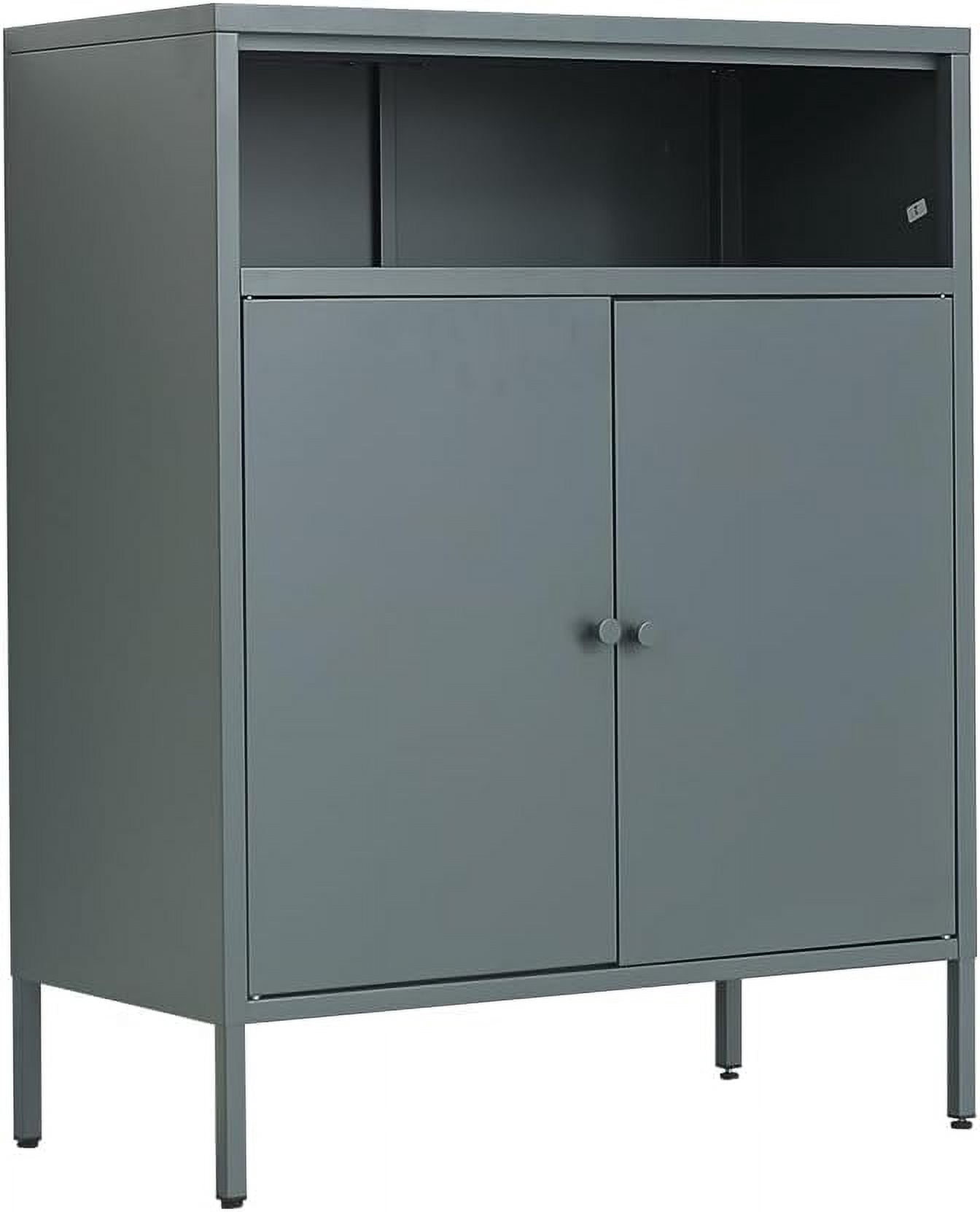 HBBOOMLIFE Accent Mesh Door Metal Storage Cabinet Sideboard Buffet ...