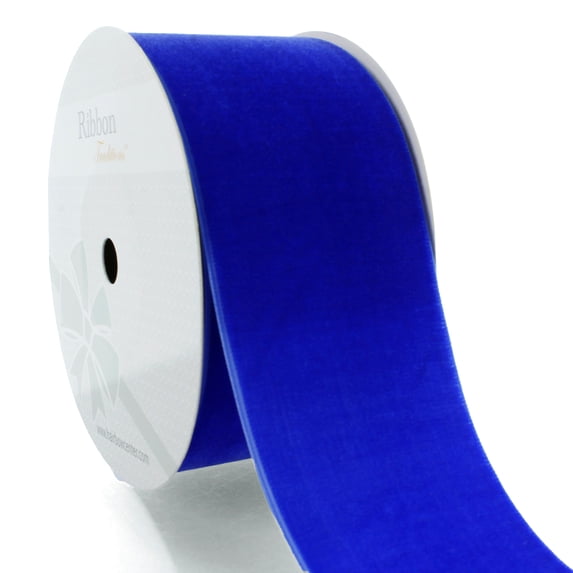 HBC 2" Single Faced Plush Velvet Ribbon in Cobalt Blue - 25 Yards for ...