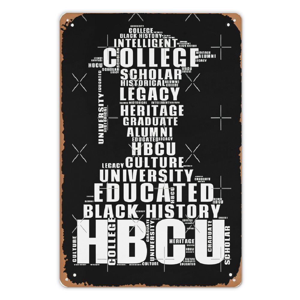 HBCU College University Graduate Word Art (white) Poster Metal Tin Sign ...