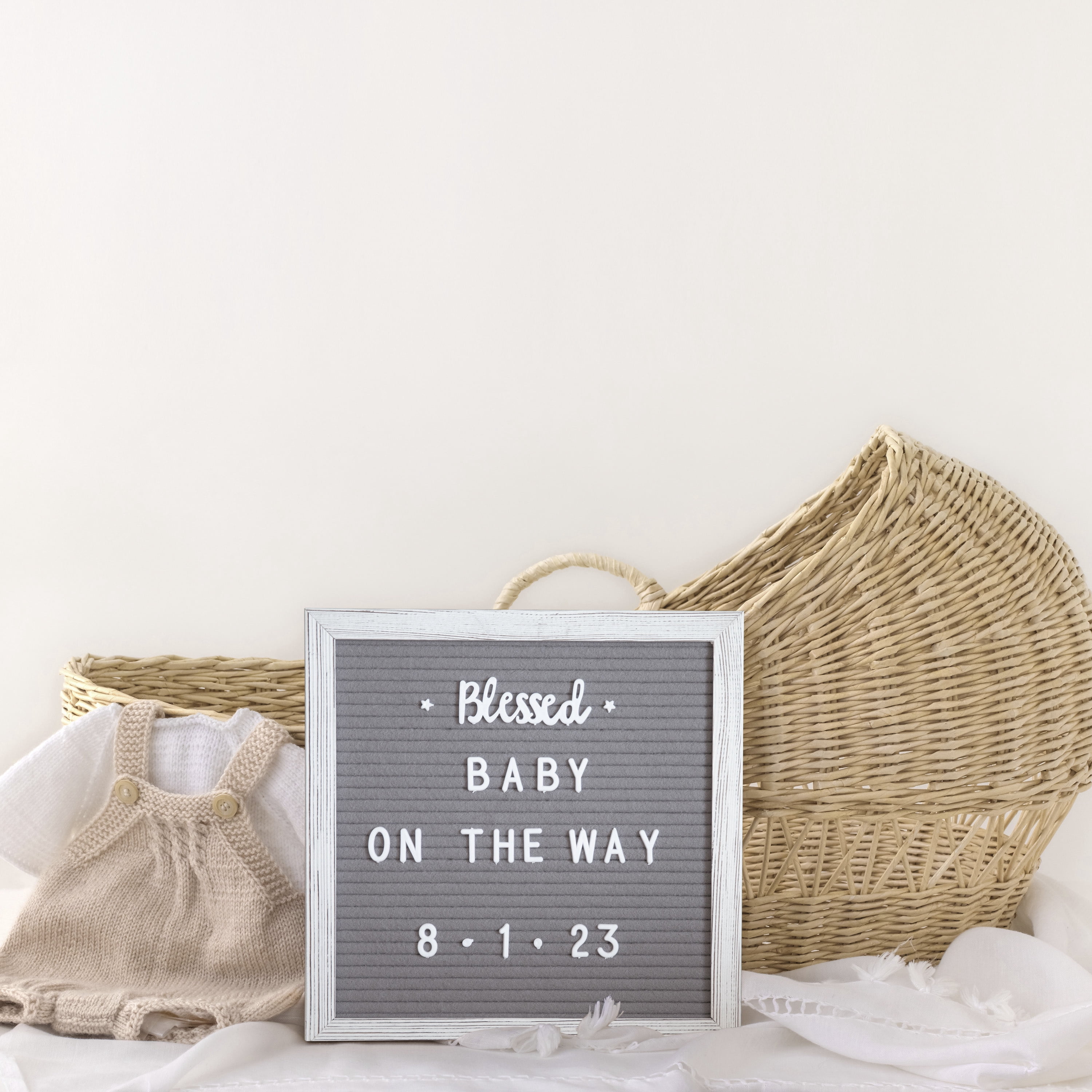 HBCY Creations 10"x10" Felt Letter Board - Solid Wood Frame - White ...