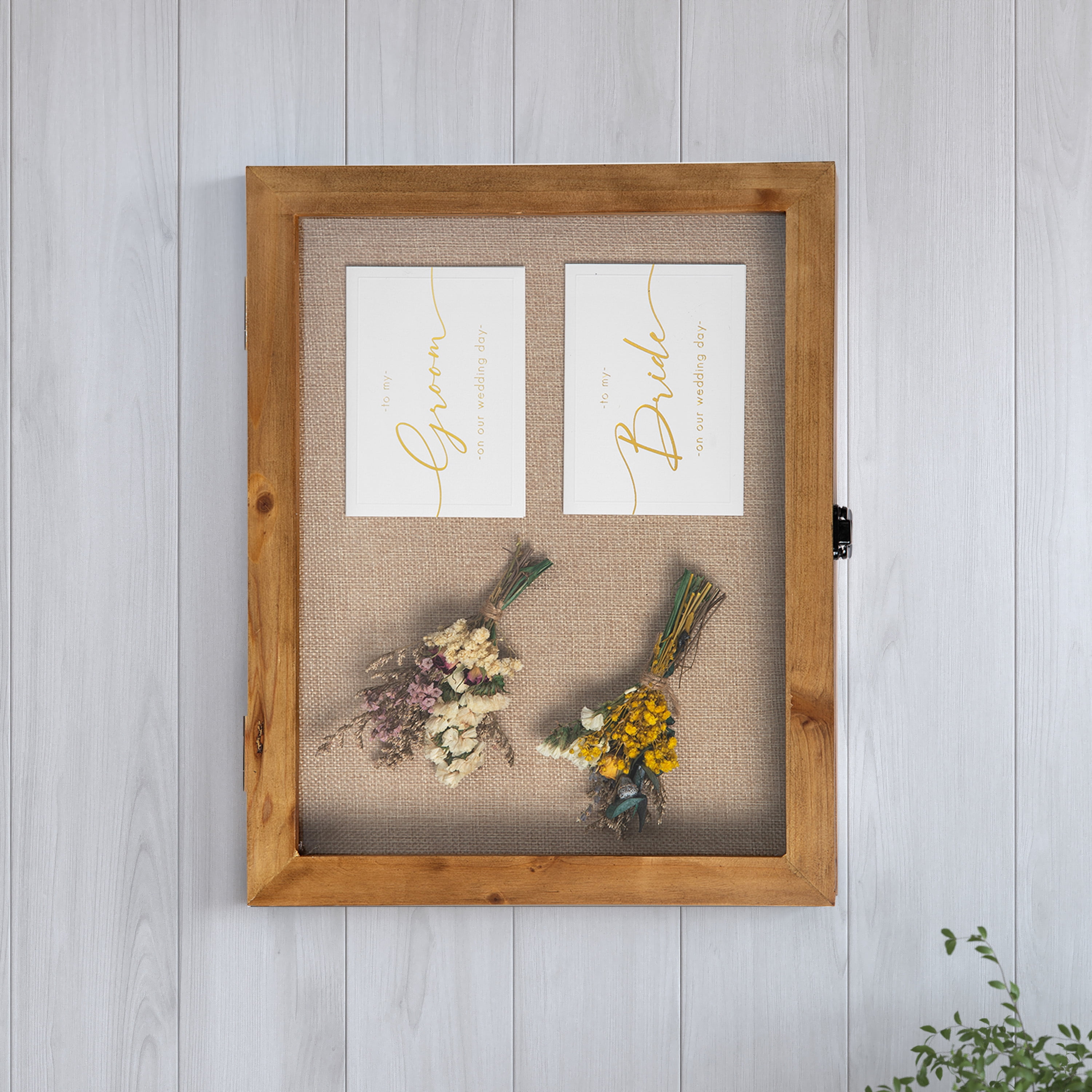 HBCY Creations 11x14 Weathered Brown Wood Shadow Box Display Case ...