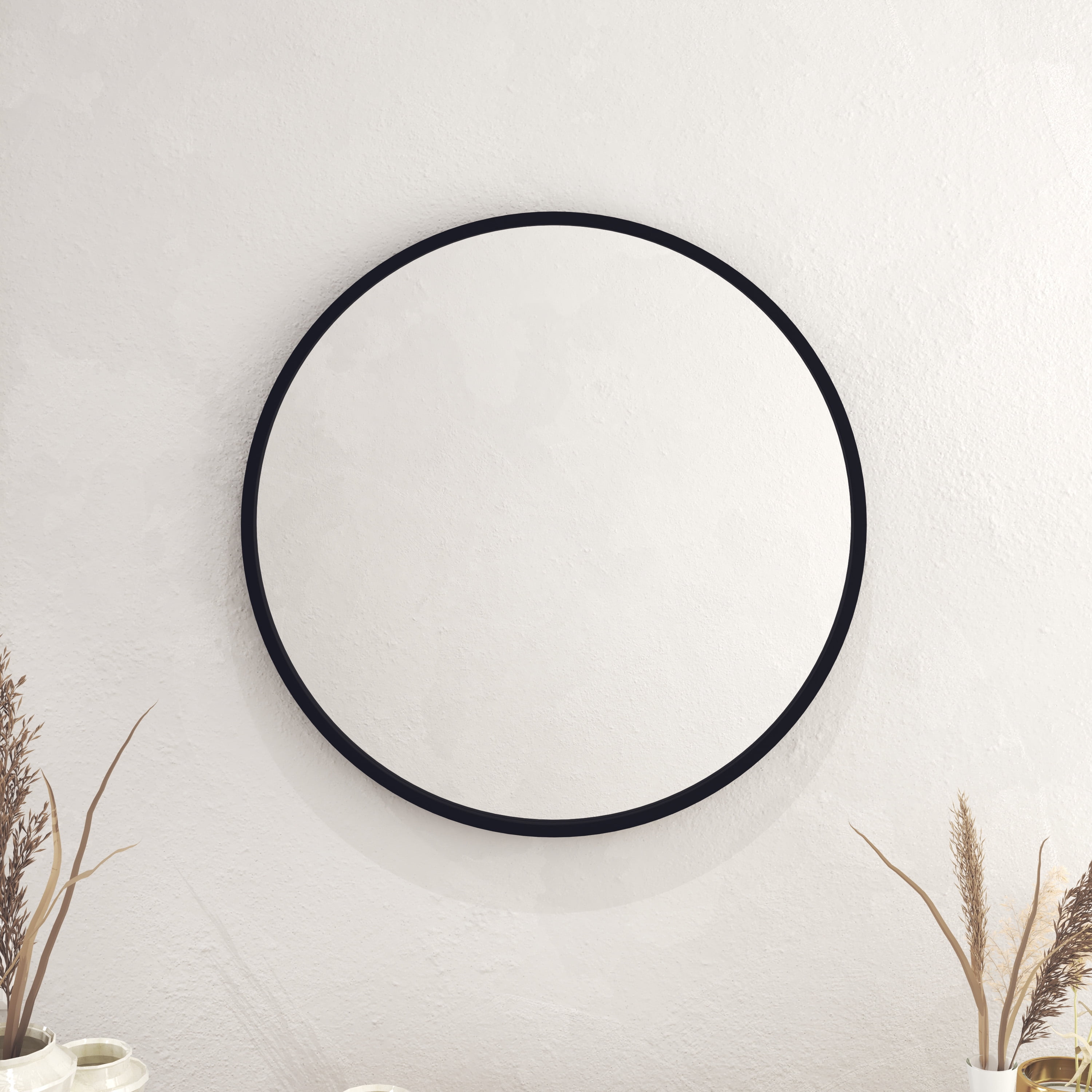 Free Shipping! HBCY Creations Black Round Wall Mirror - 24 Inch Large ...