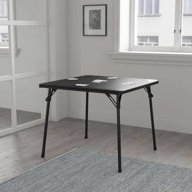 Free Shipping! HBCY Creations Heavy Duty Black Vinyl Folding Card Table ...