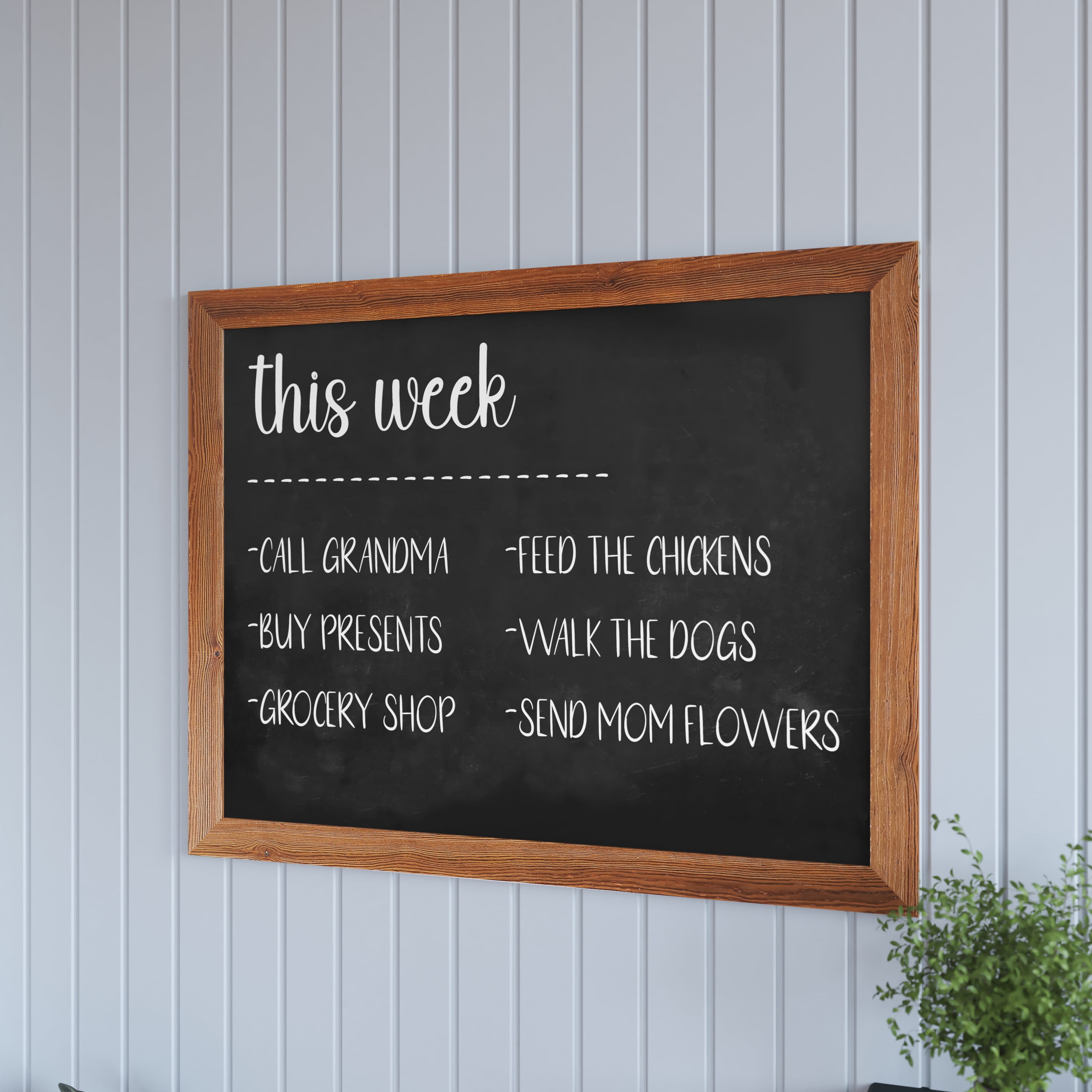 HBCY Creations Rustic Torched Wood Magnetic Wall Chalkboard, Extra ...