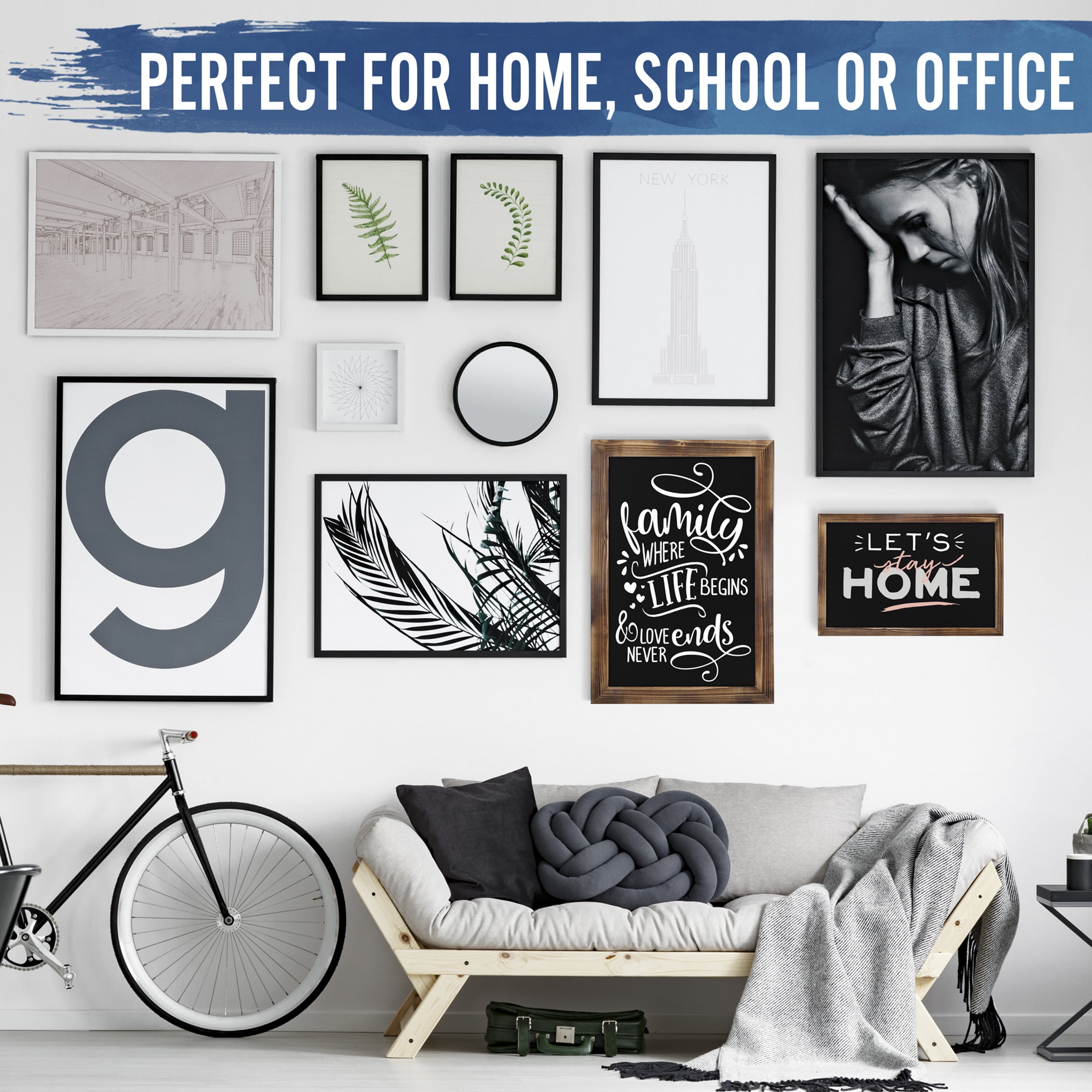 HBCY Creations Torched Brown Magnetic Wall Chalkboard, Small 11" x 17 ...