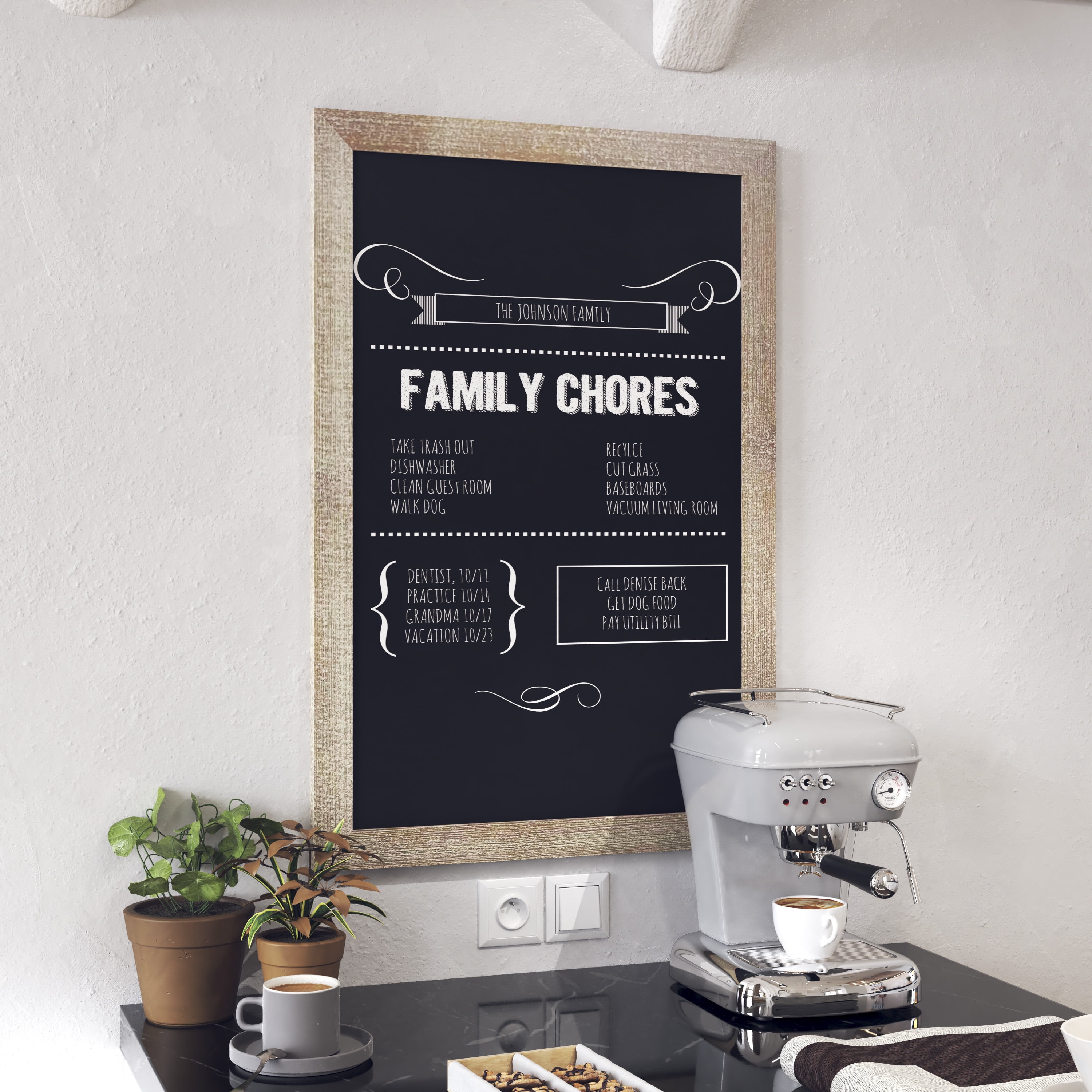 HBCY Creations Weathered Magnetic Wall Chalkboard, Extra Large Size 24 ...