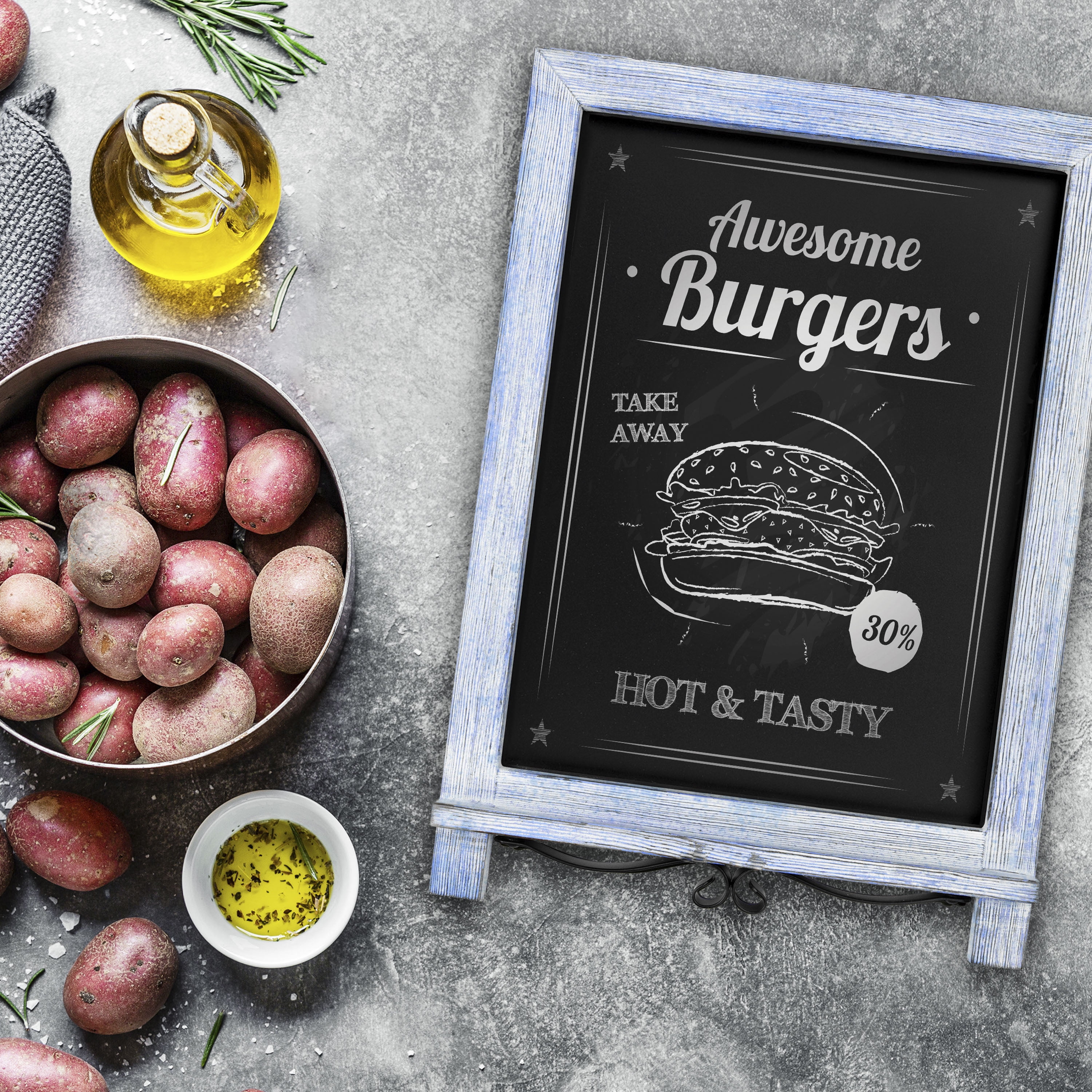 HBCY Creations Wooden Tabletop Chalkboard with Legs/Vintage Wedding ...