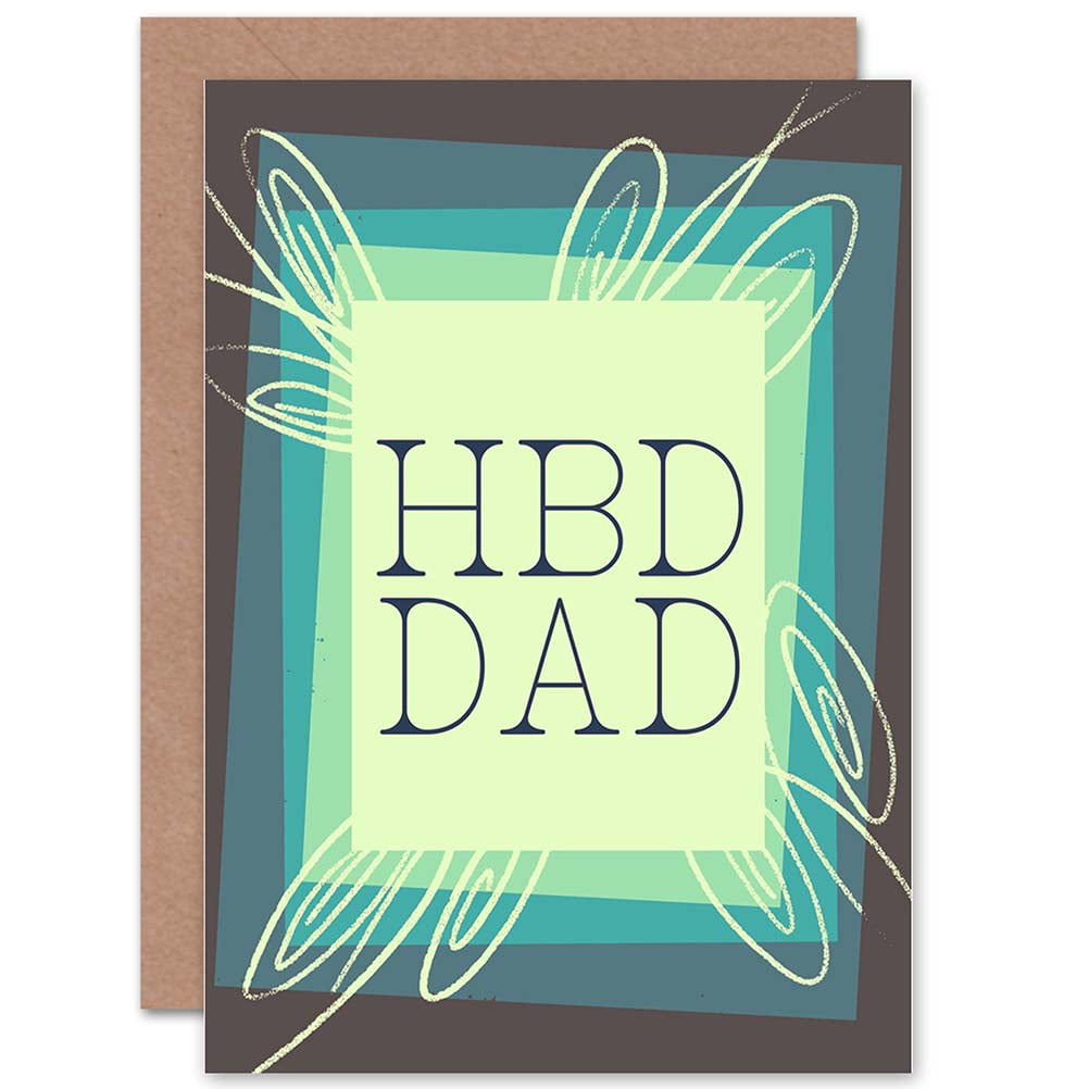 HBD Dad Birthday Greetings Card Plus Envelope Blank inside - Walmart.com