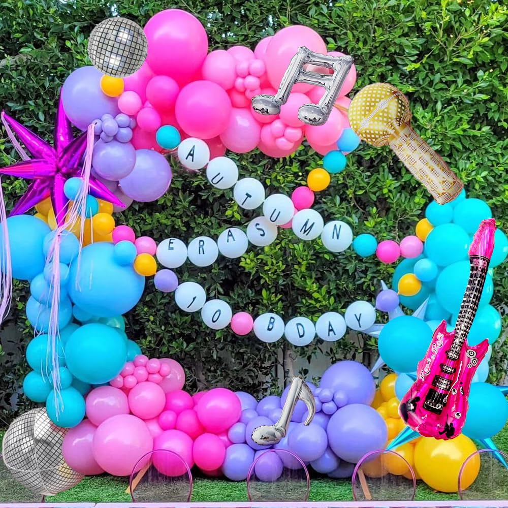 HBDTJN Pink and Purple Balloon Arch Kit 137PCS Music Fans Balloon ...