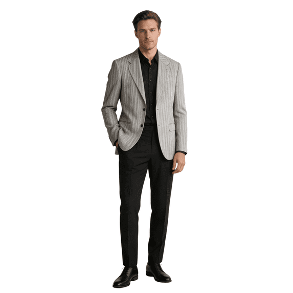 HBDesign Men's Herringbone Linen Blazer Lightweight Breathable Casual ...
