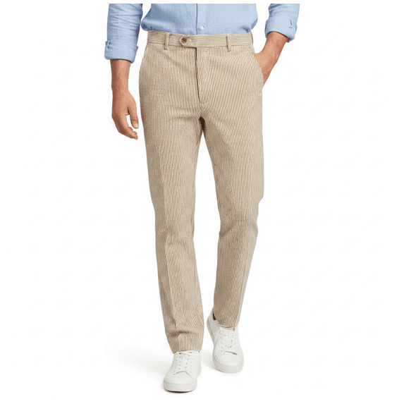 HBDesign Men's Seersucker Dress Pants Lightweight Breathable Striped ...