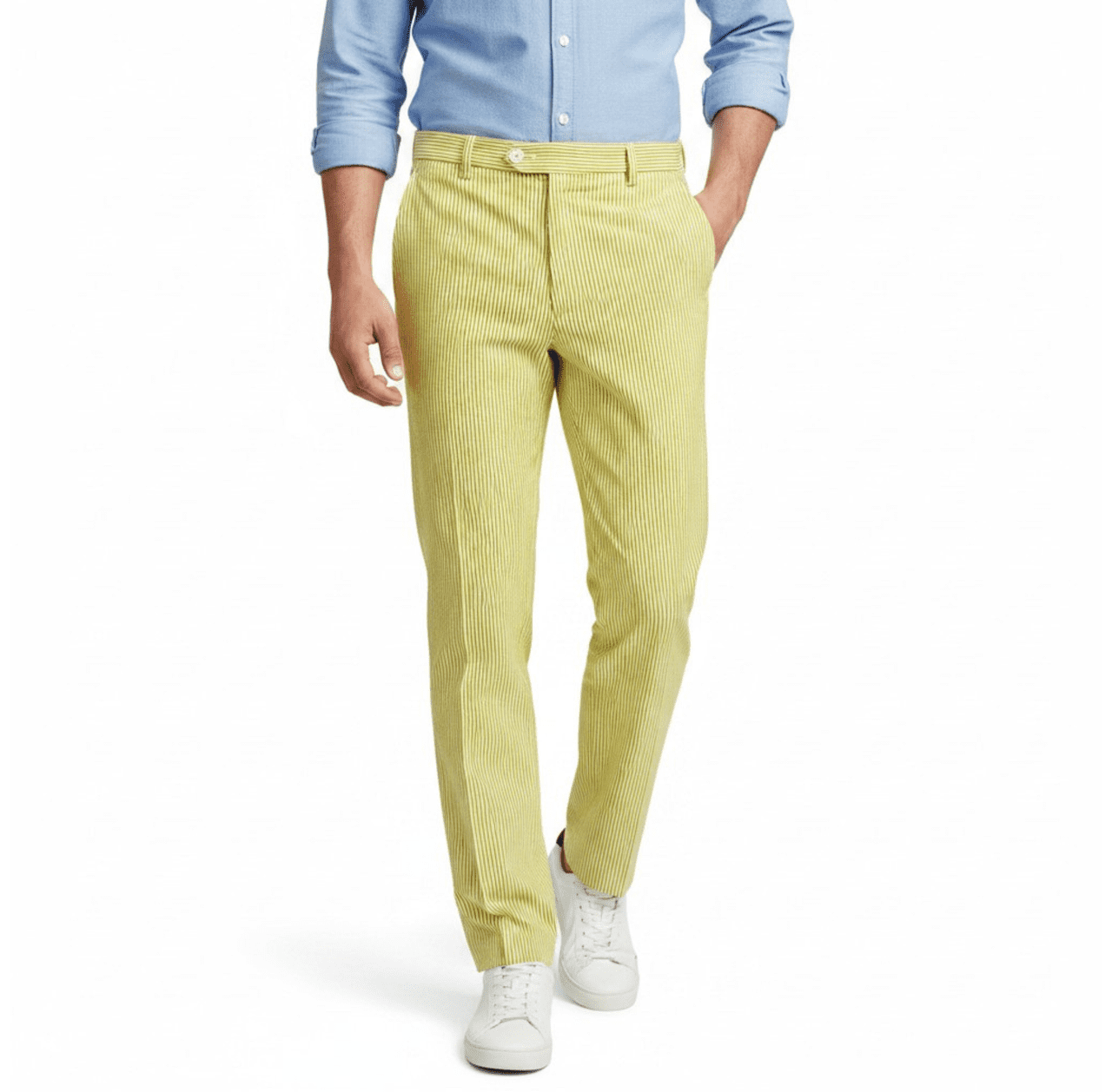 HBDesign Men's Seersucker Dress Pants Lightweight Breathable Striped ...