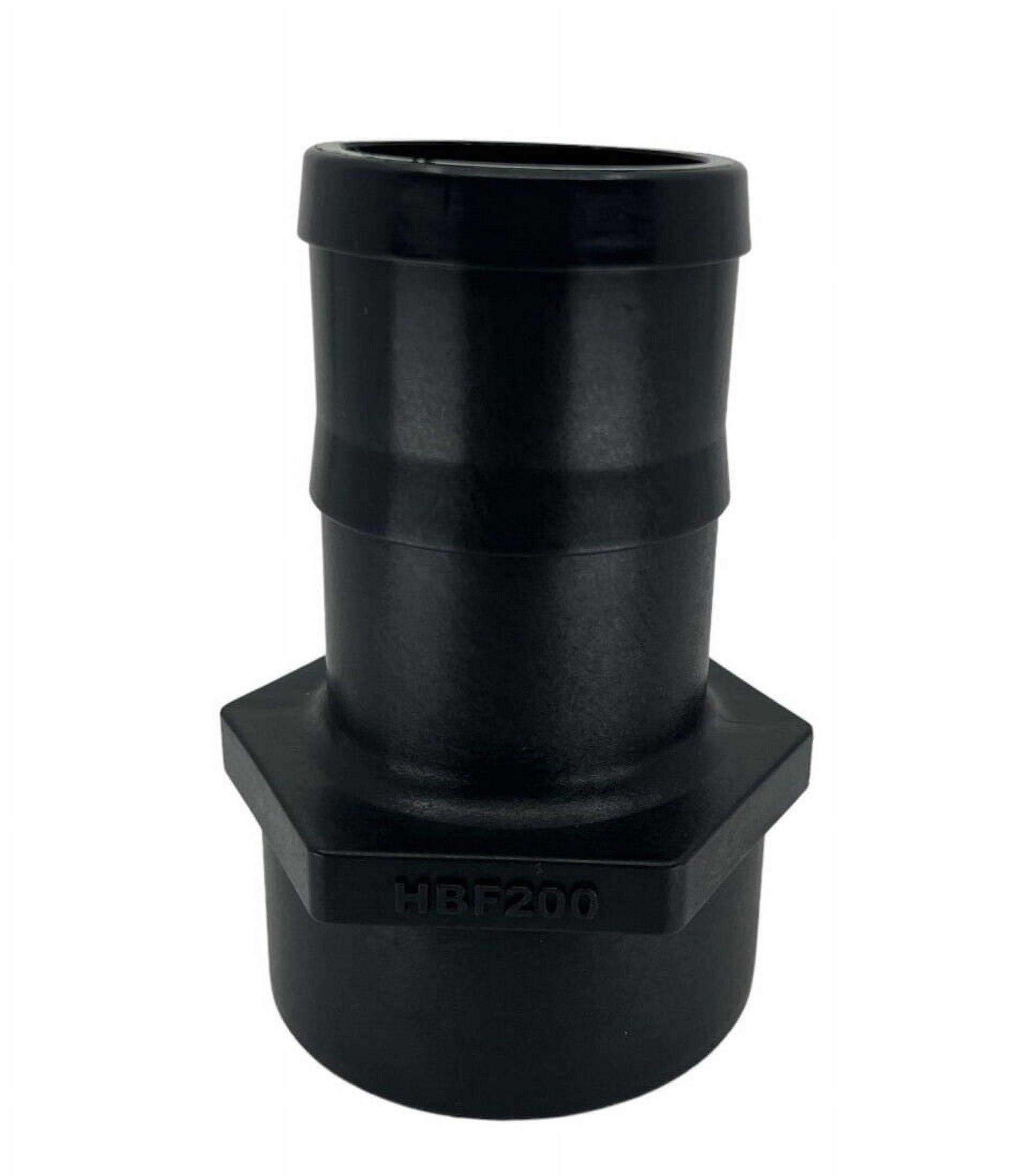 HBF200 TerreMax Straight Polypropylene Adapter 2" Female Pipe X 2" Hose ...