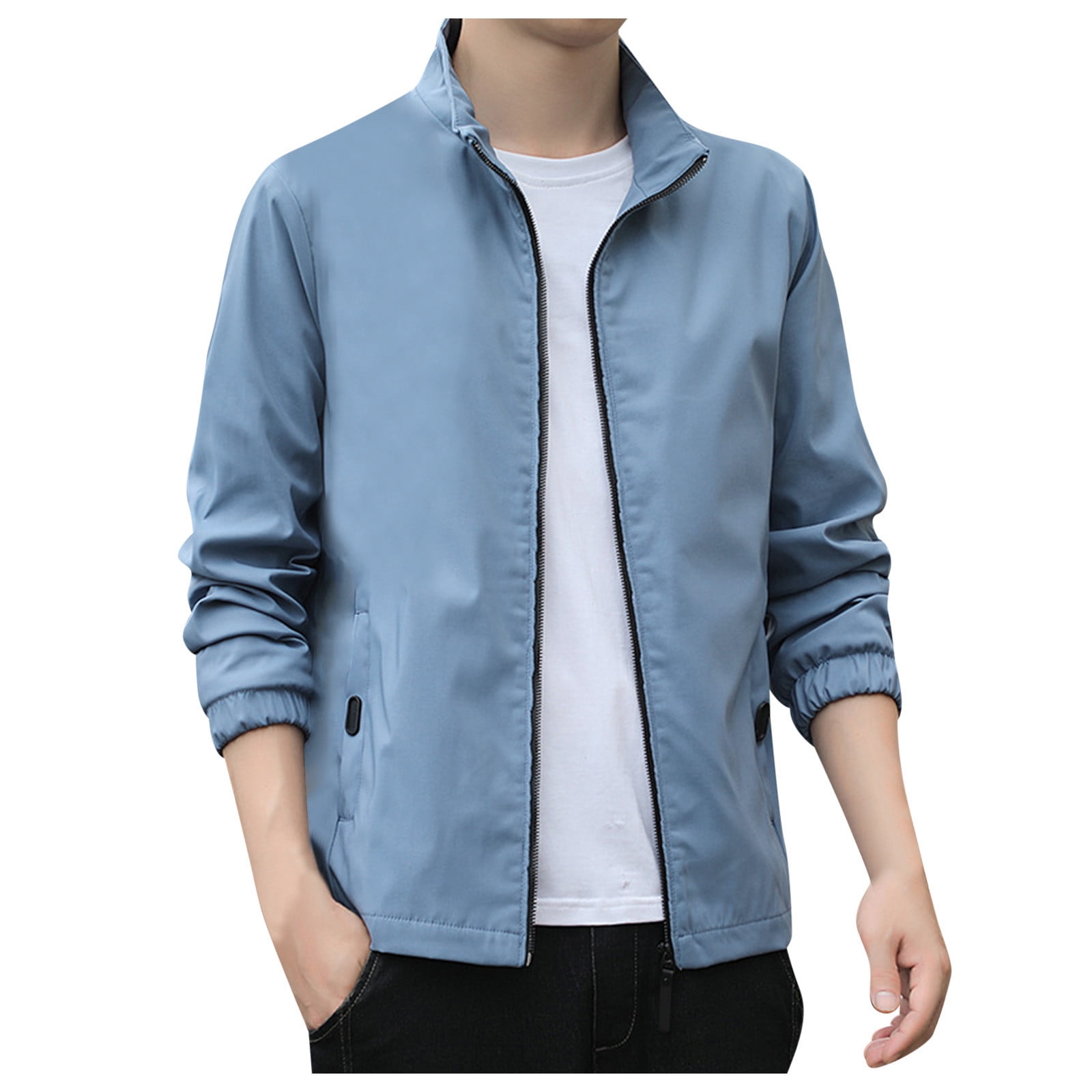 HBFAGFB Light Jackets for Men Casual Breathable Full Zip up Coat ...