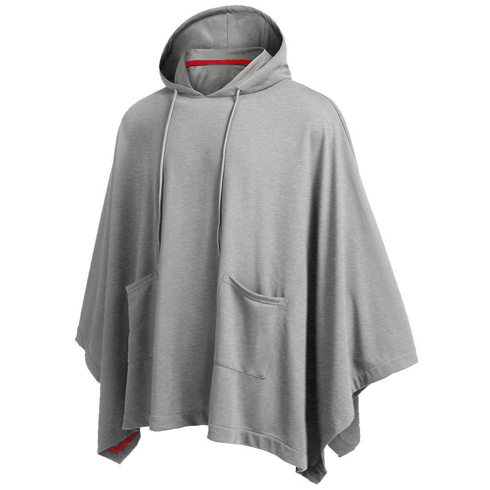 HBFAGFB Men's Hoodie Cape Cloak Fashion Irregular Hem Comfort Pullover ...