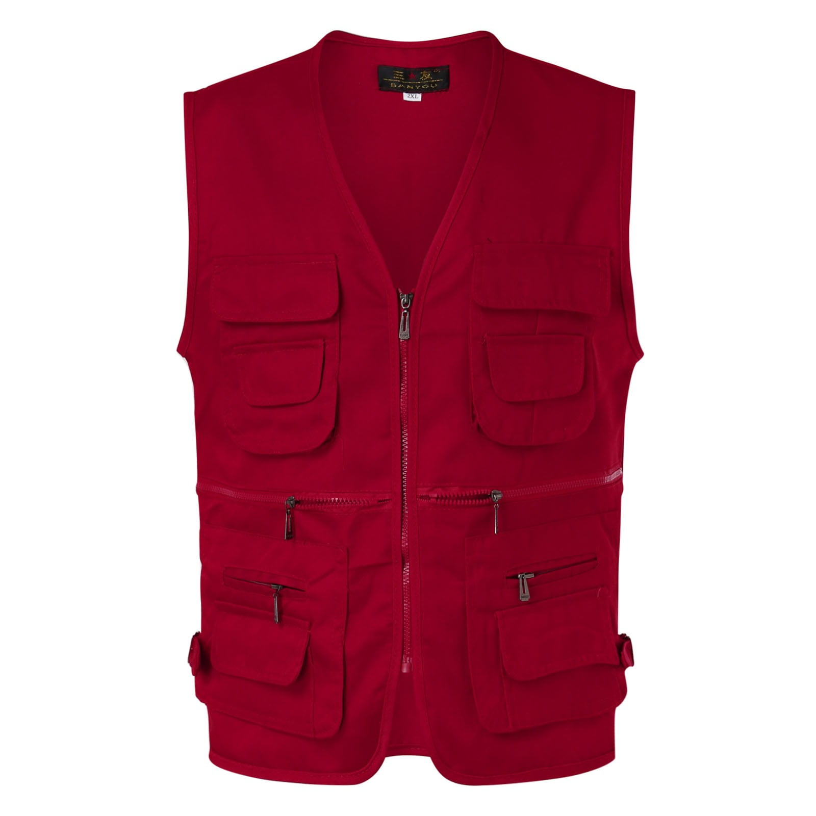 HBFAGFB Mens Vests Outerwear Full-Zip Multi Functional Sleeveless ...