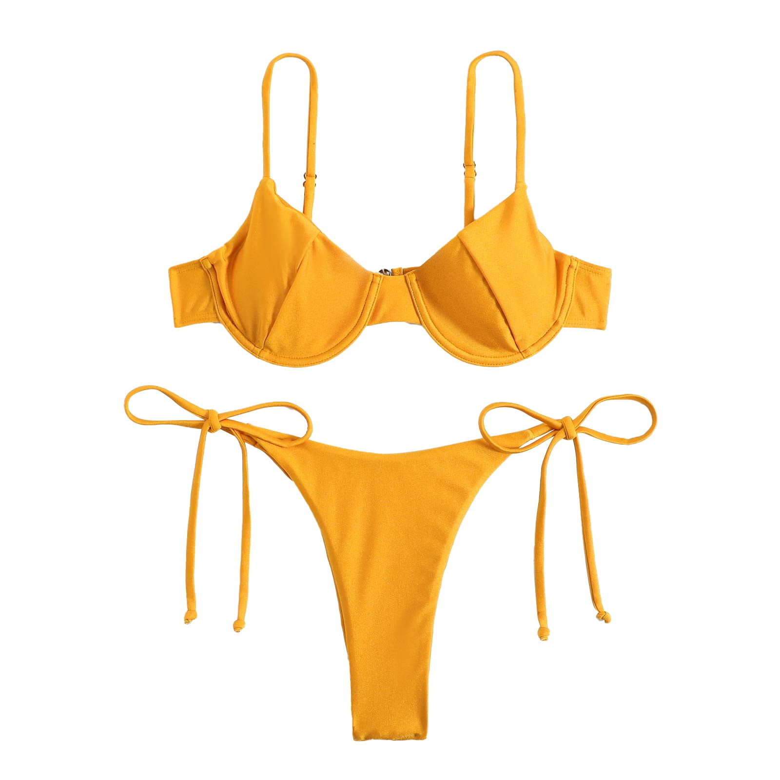 Hbfagfb Swimsuit Women 2024 Bikini Sets Low Cut Two Piece Bathing Suits Triangle Bottoms G Size