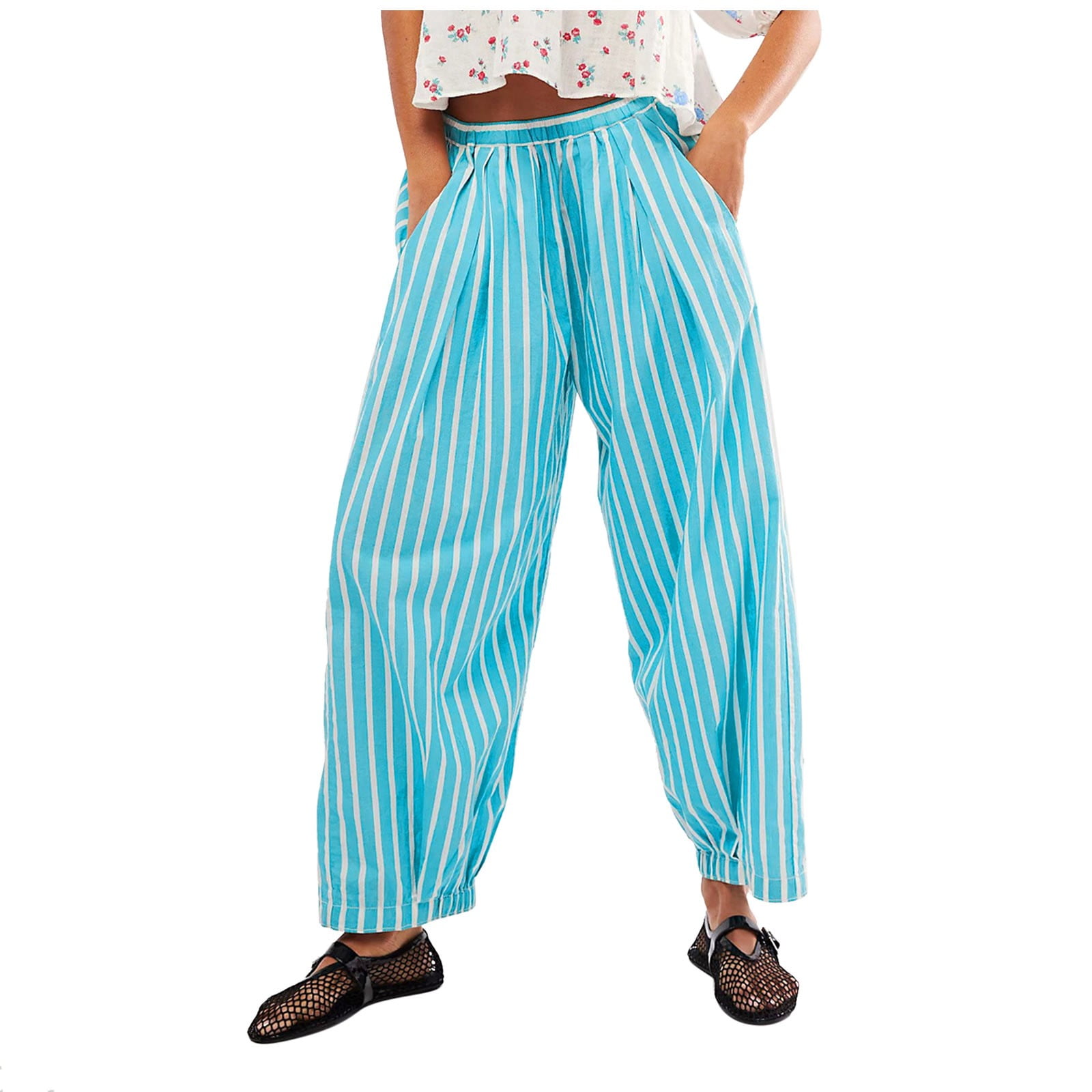 HBFAGFB Womens Pants Casual Lightweight Trousers with Pockets Summer ...