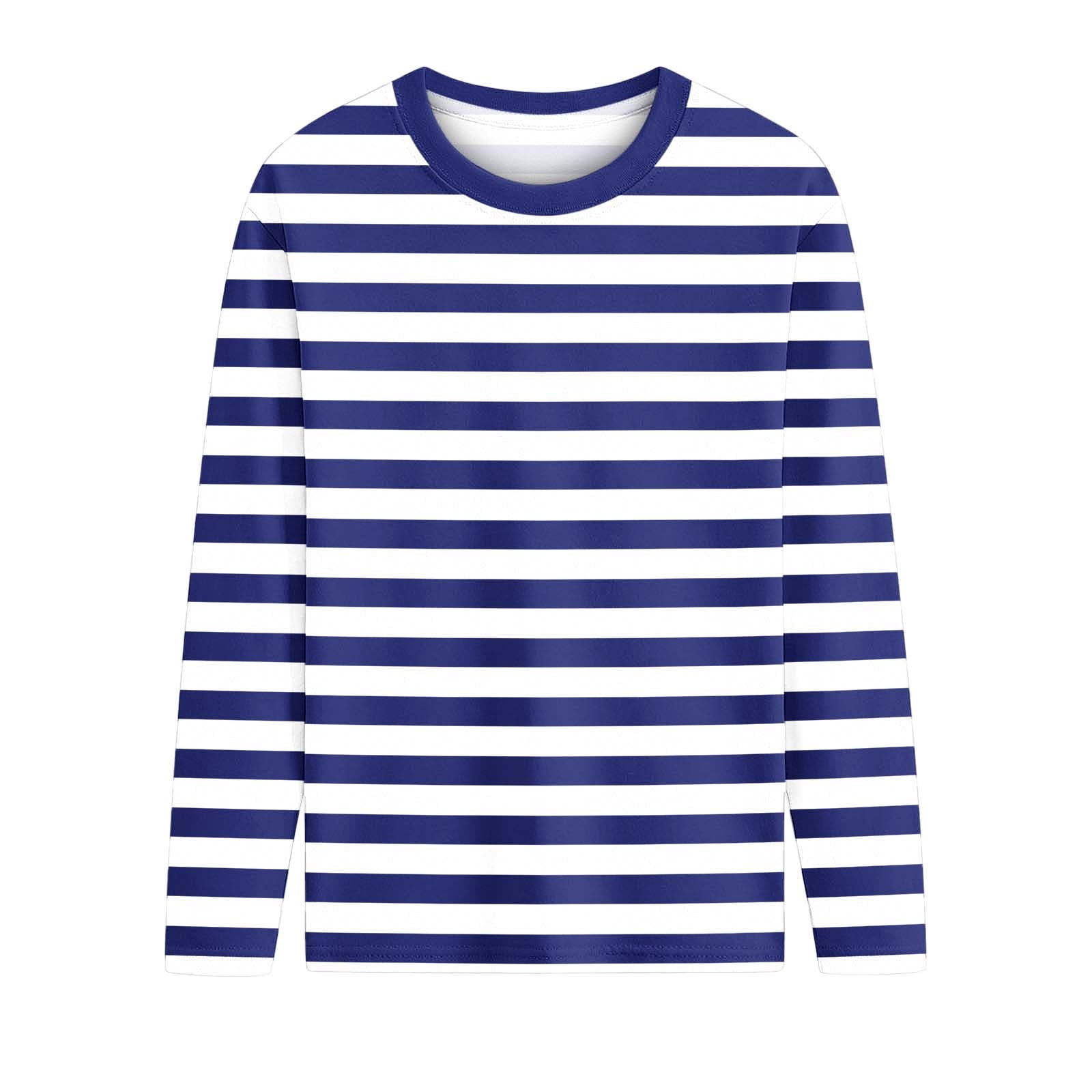 HBGVBA Girl Long Sleeve Stripe T Shirt Print Color Blocked Top Soft ...