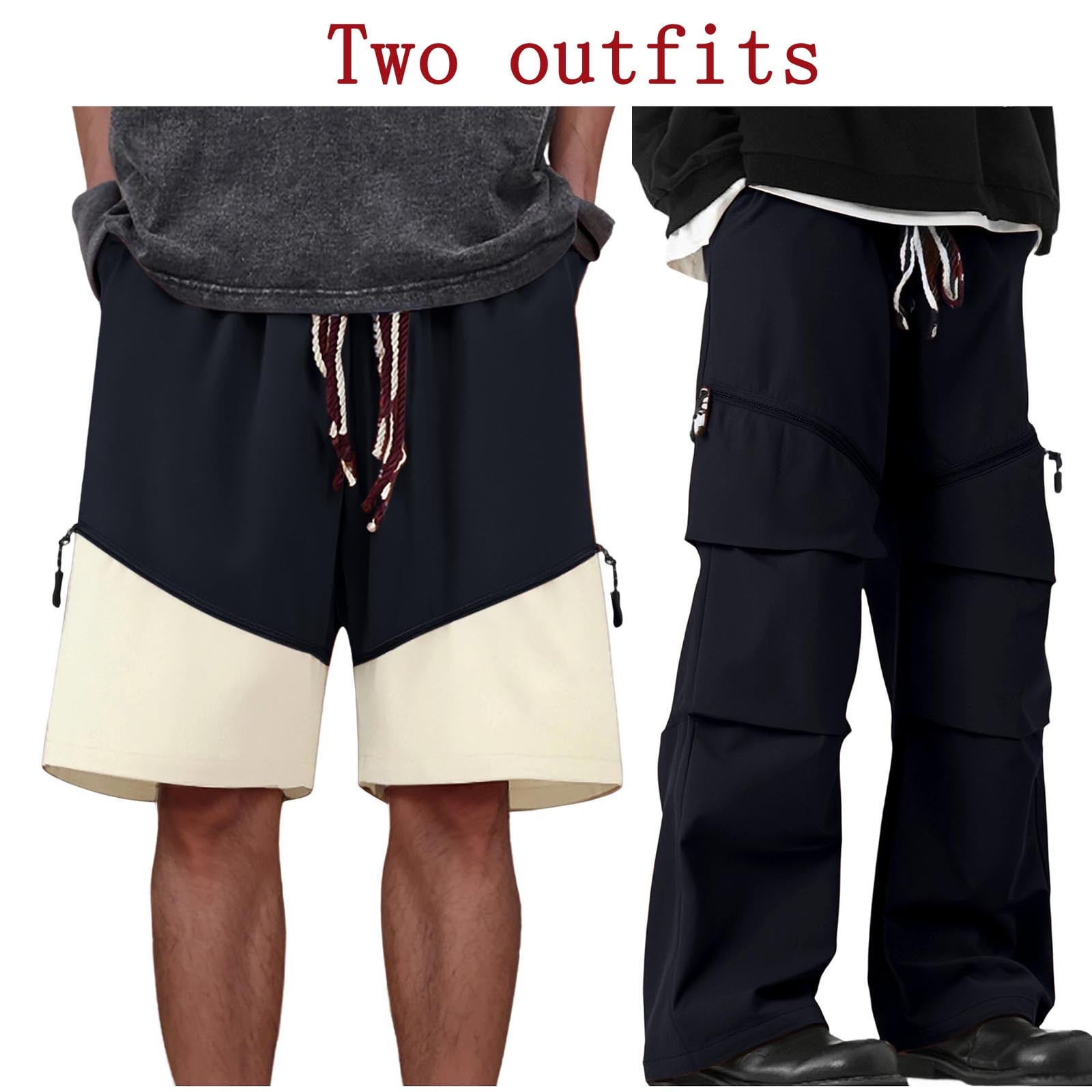 HBGVBA Men's Pants,Trousers for Men,Men's Casual Plus Size Convertible ...