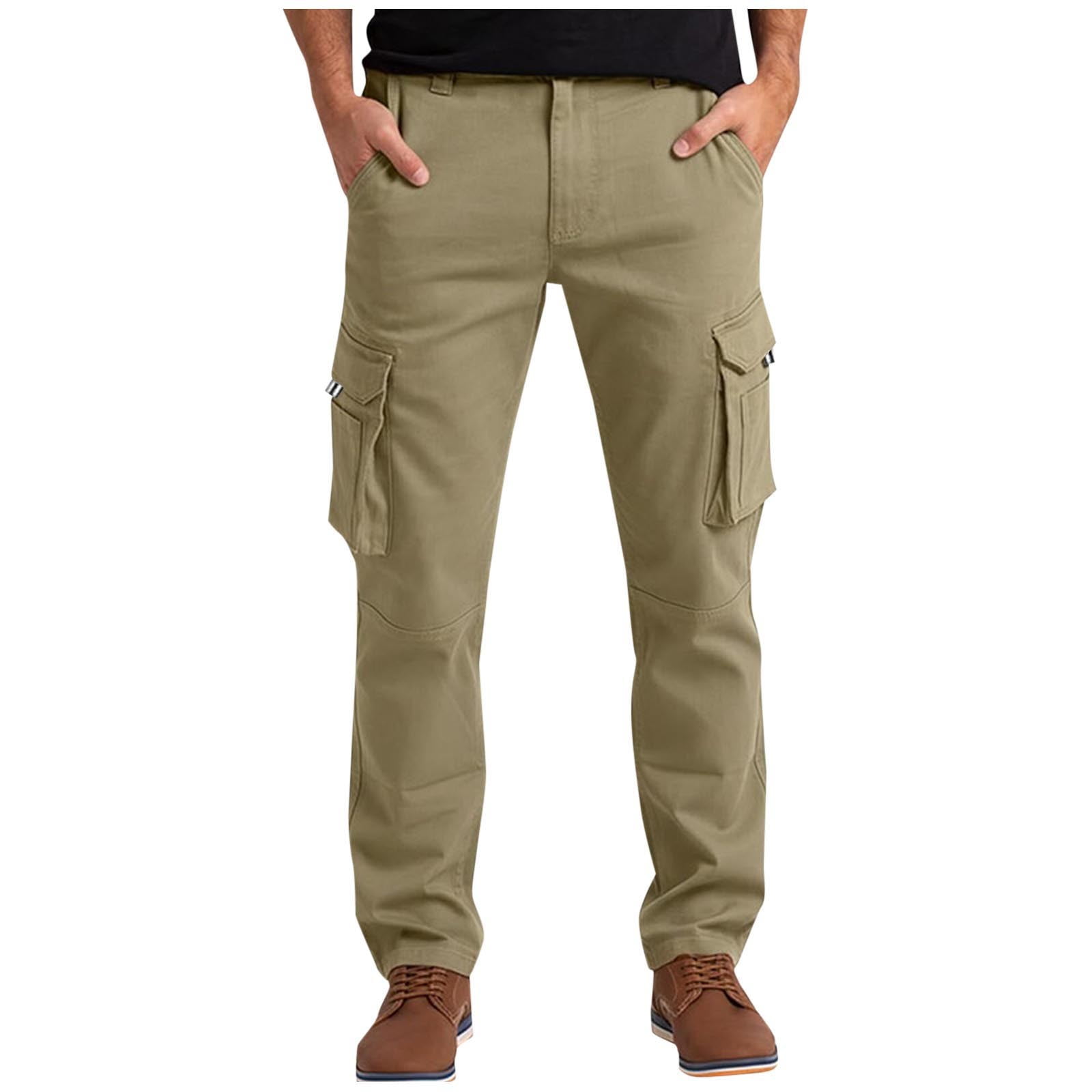 HBGVBA Men's Pants,Trousers for Men,Men's Solid Color Fashion Casual ...