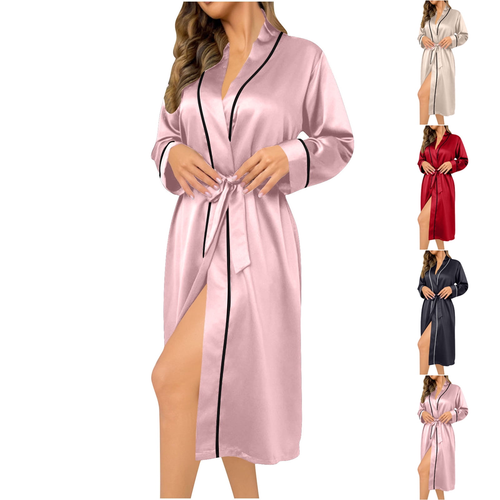 Bovxnpu Robes for Women, Womens robe Casual Loose fitting Long Sleeve ...