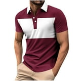 HBGVBA Shirts for Men,Men Short Sleeve Shirt,Men's Patchwork Color ...