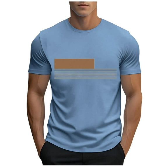 HBGVBA Shirts for Men,Men Short Sleeve Shirt,Men's Striped Print ...