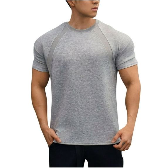 HBGVBA Short Sleeve Blouses for Men,Men's Athleisure Tops,Casual Solid ...