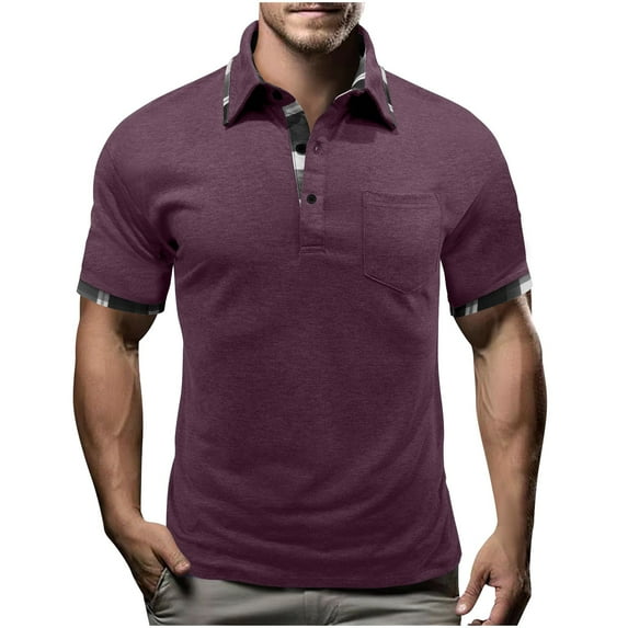 HBGVBA Short Sleeve Blouses for Men,Men's Athleisure Tops,Fashion Solid ...