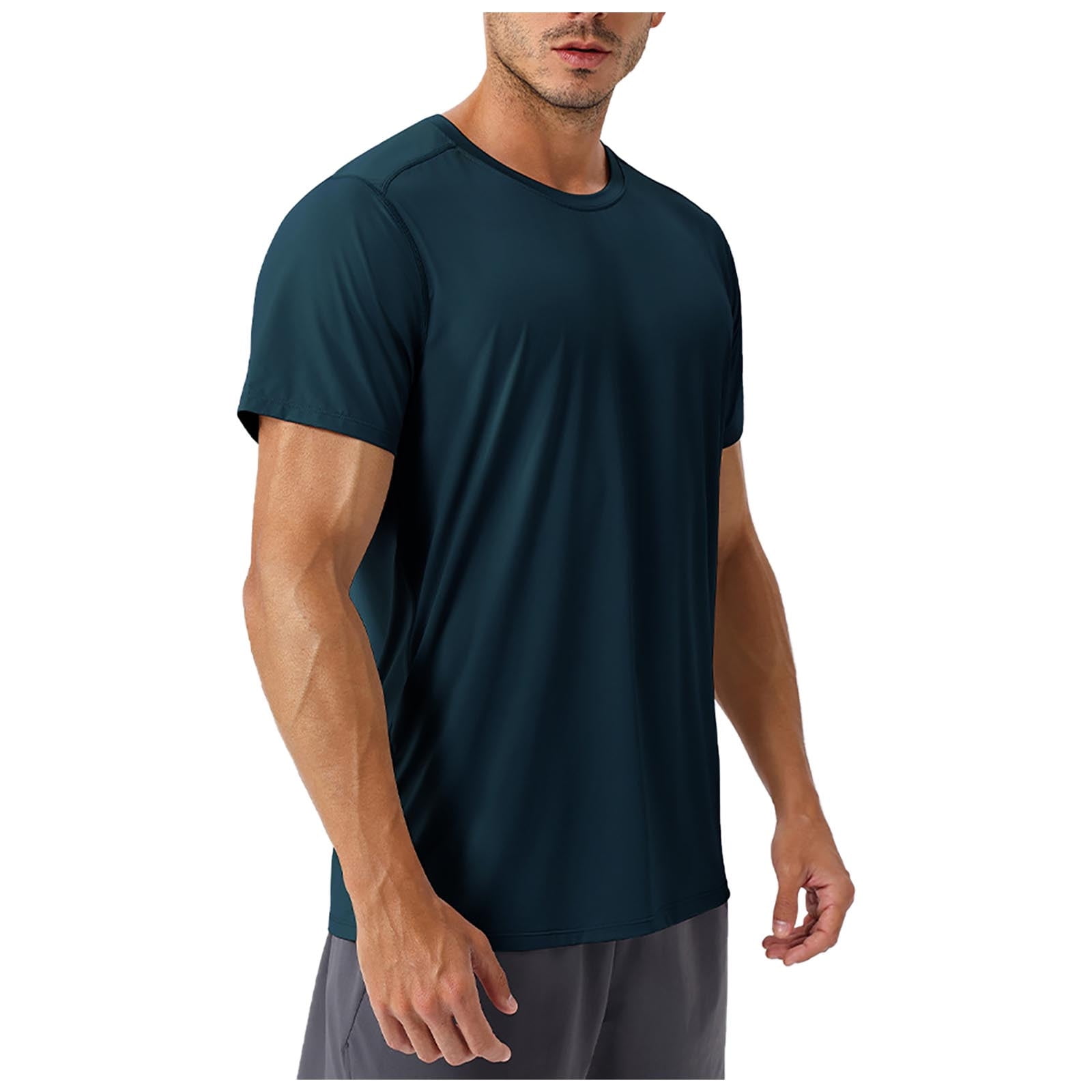 HBGVBA Short Sleeve Blouses for Men,Men's Athleisure Tops,Solid Color ...