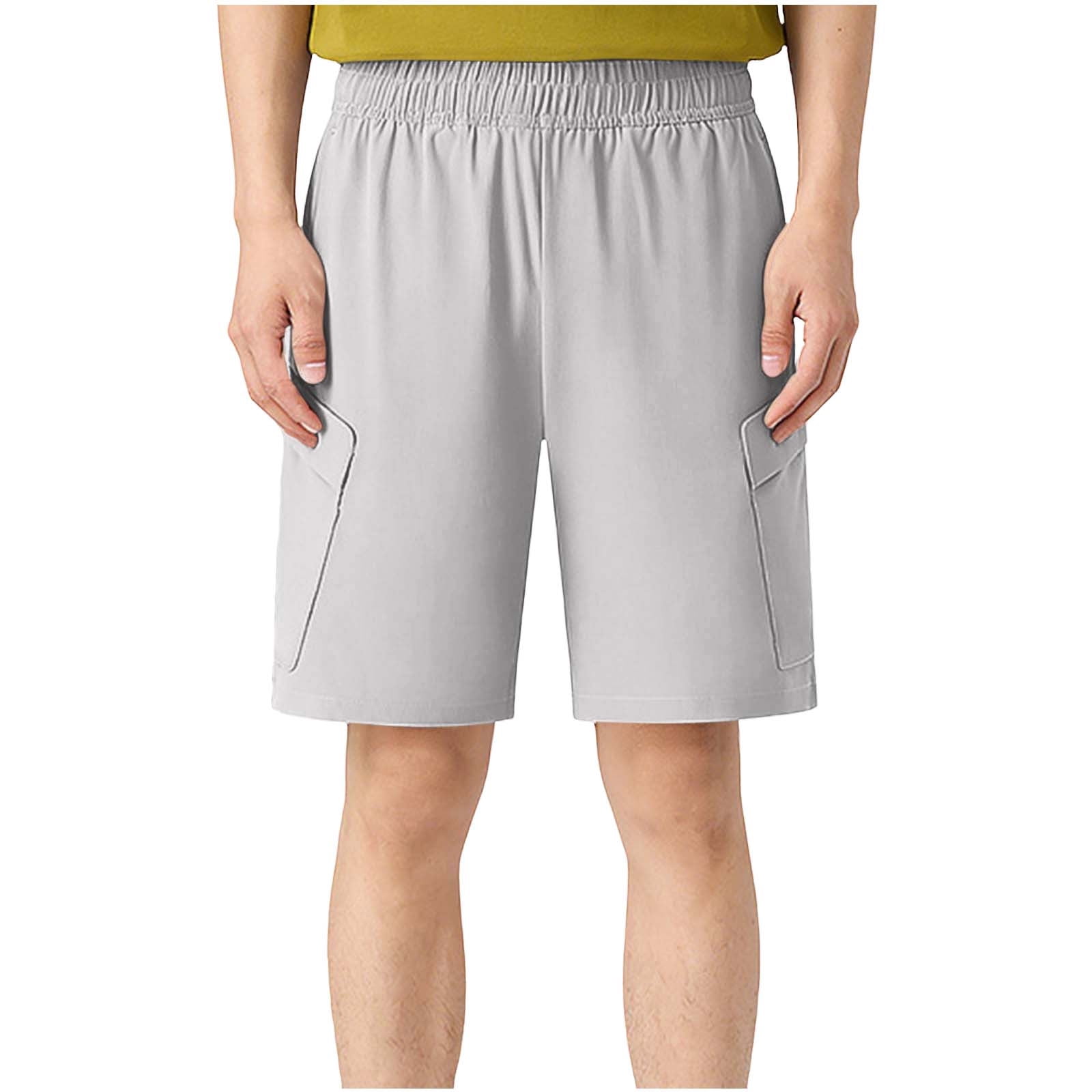 HBGVBA Summer Shorts for Men with Pockets Elastic Waist Breathable ...