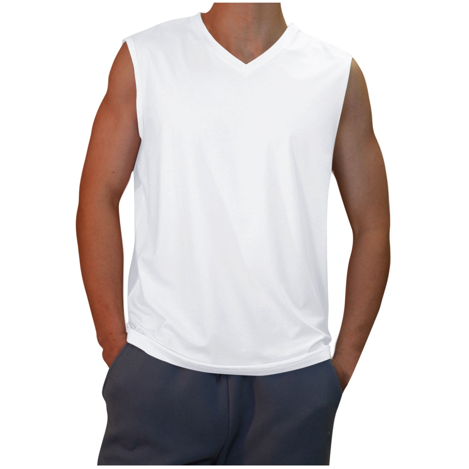 HBGVBA Tank Top for Men,Men's Tank Top Undershit,Men's Casual Solid ...