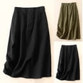 HBGVBA Women Casual A-Line Cagro Skirts,Solid Color Skirt Half Elastic ...