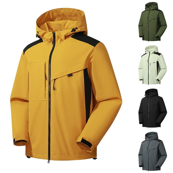 HBGVBA Women's Windbreaker Hooded Jacket Solid Color Outer Coat Rainy ...