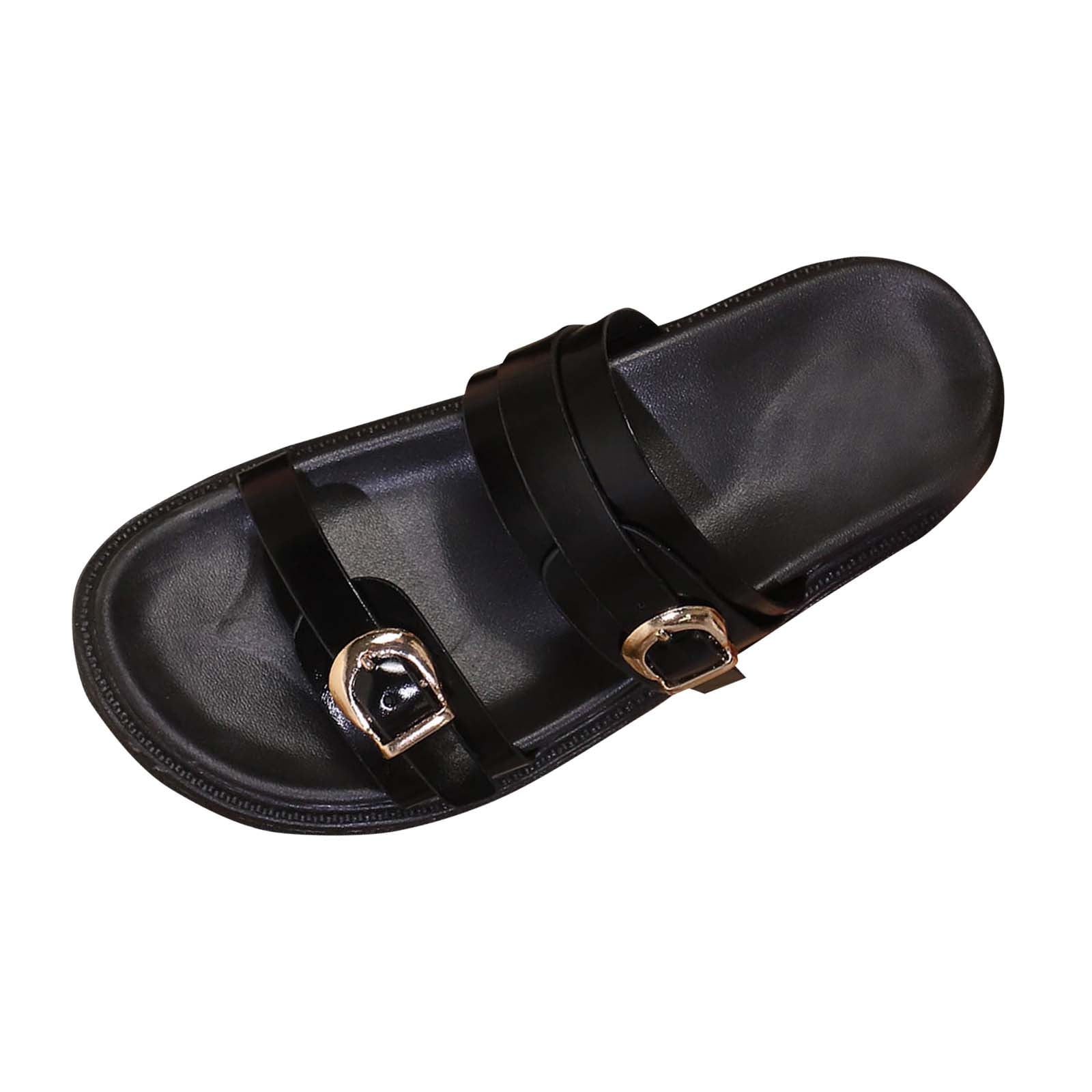 HBGVBA Womens Beach Sandals Metal Thick Sole Summer Casual Outdoor ...